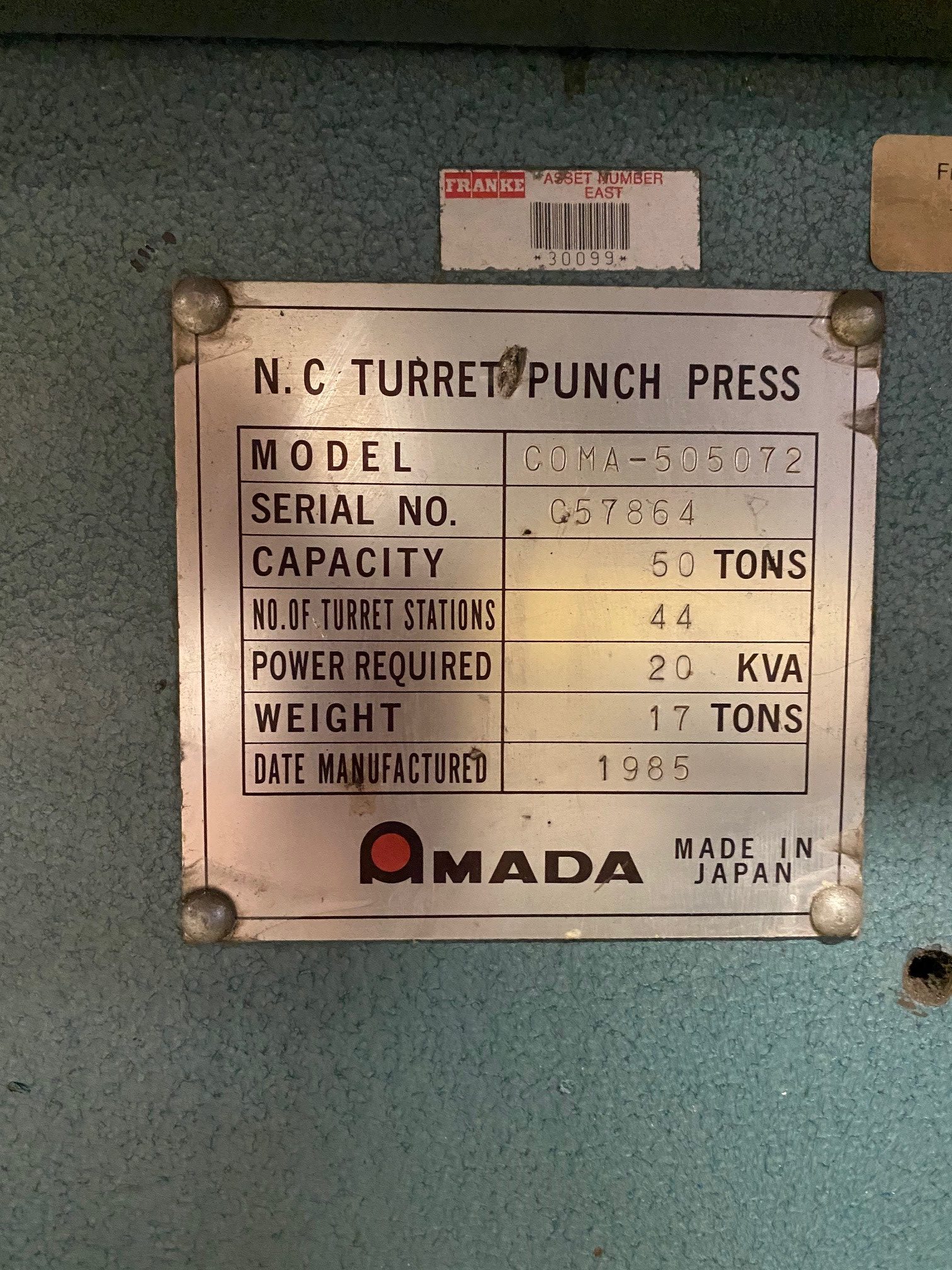AMADA COMA 557 PUNZONADORA, 1985 - FX Tekk Machinery
